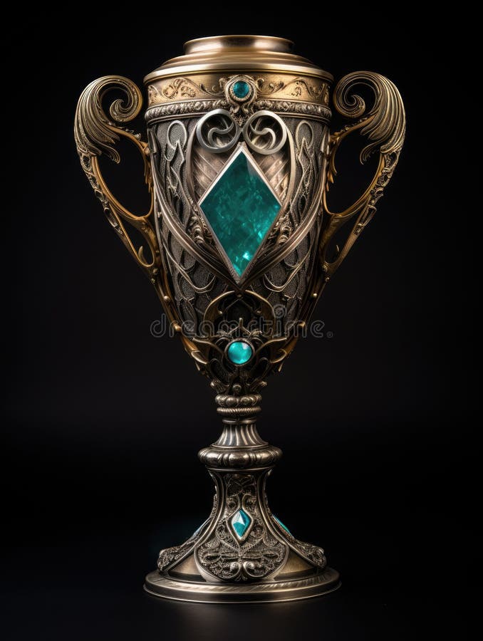 A gold and blue trophy stock illustration. Illustration of victory ...