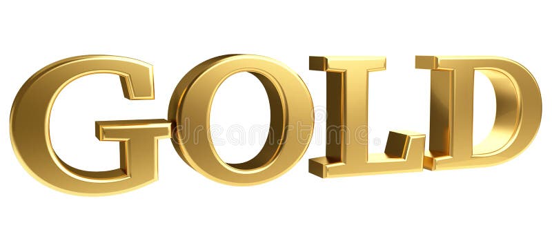 Gold Bold Letters 3d Rendering Stock Illustration - Illustration of ...
