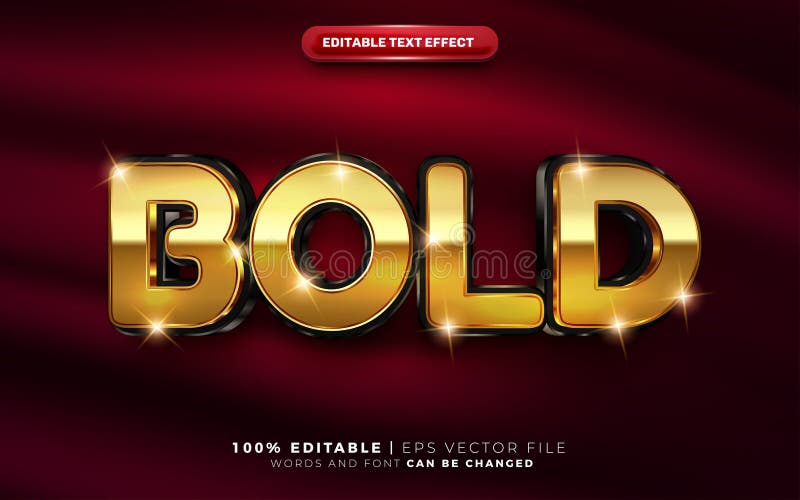 Gold Bold Luxury 3D Editable Text Style Effect Template Stock Vector ...