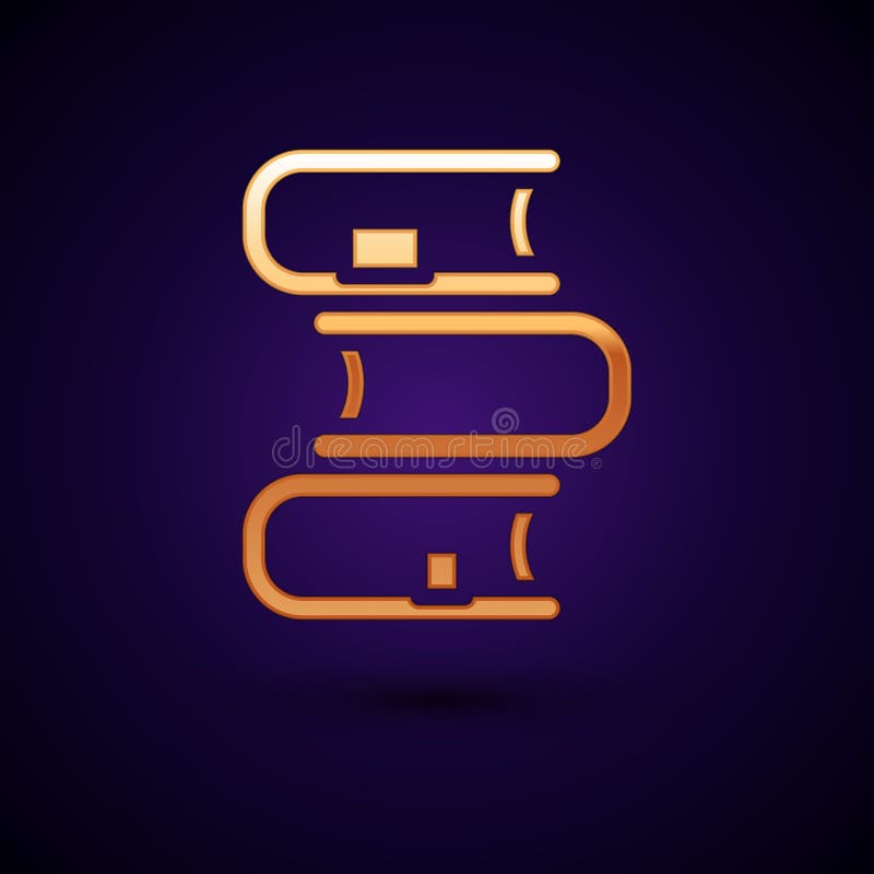 Gold Book Icon Isolated on Black Background. Vector Stock Vector ...