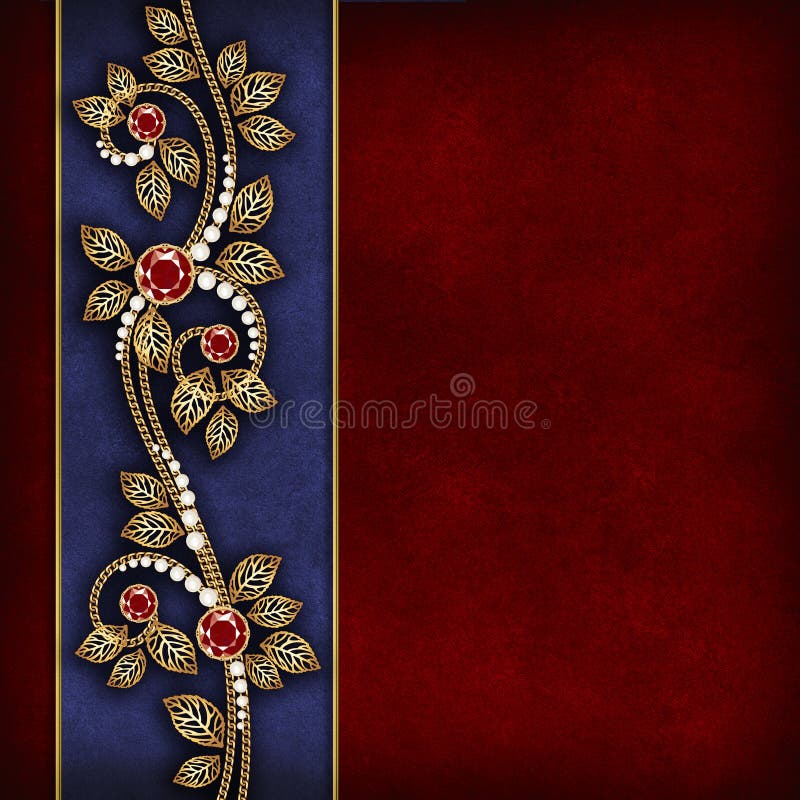 Gold Border on Dark Grunge Background Stock Illustration - Illustration ...