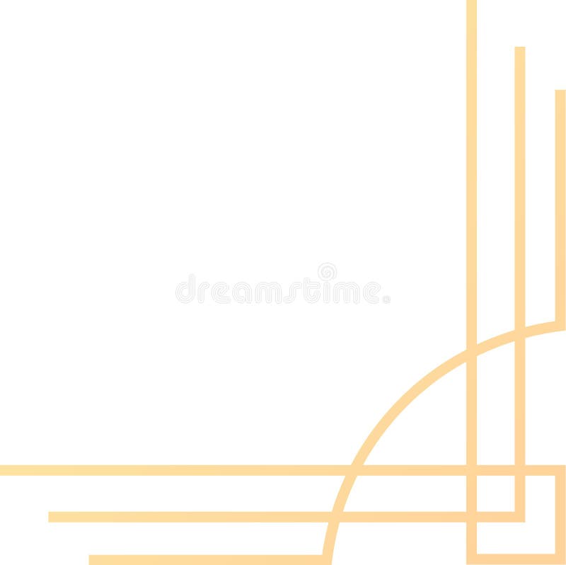 Gold Border Framing the Bottom Right Corner of a White Background ...