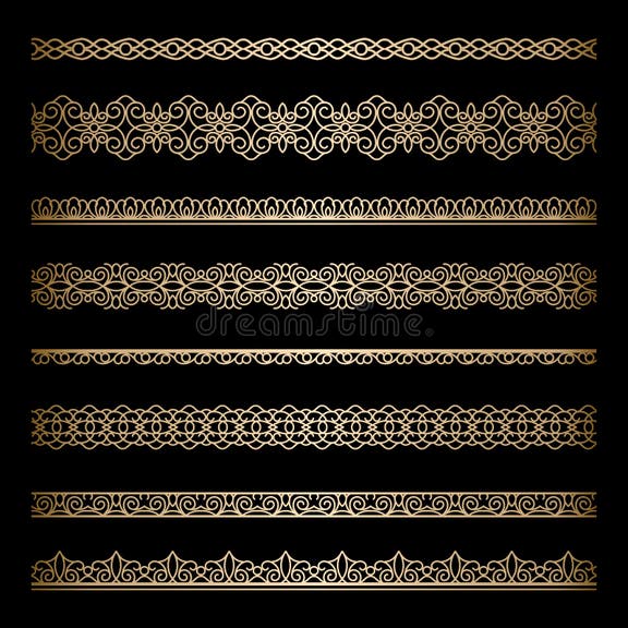 Gold borders stock vector. Illustration of antique, jewelry - 38681572