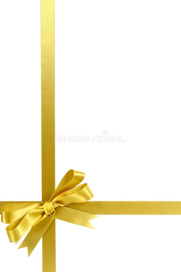 Gold Bow Gift Ribbon Vertical Stock Photo - Image of edge, ribbon: 78859518