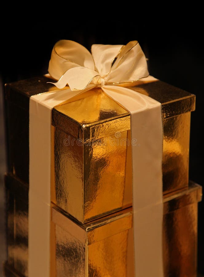 Gold box stock photo. Image of holiday, noel, xmas, gold - 27090406
