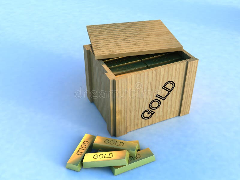 Gold Box stock illustration. Illustration of chip, treasure - 6684566