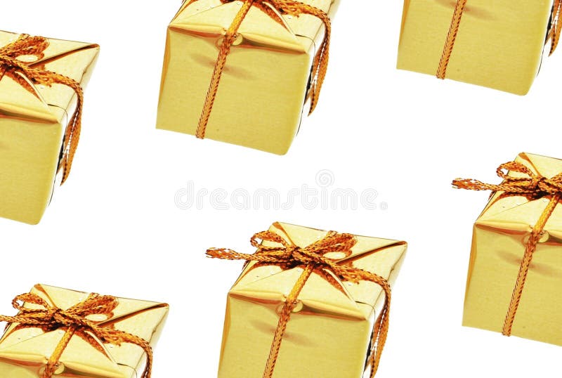 Gold boxes stock image. Image of decoration, gift, christmas - 16894053