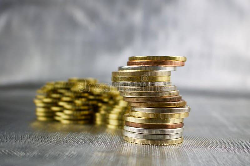 Gold Brass and Silver Coins Stock Image - Image of exchange, invest ...