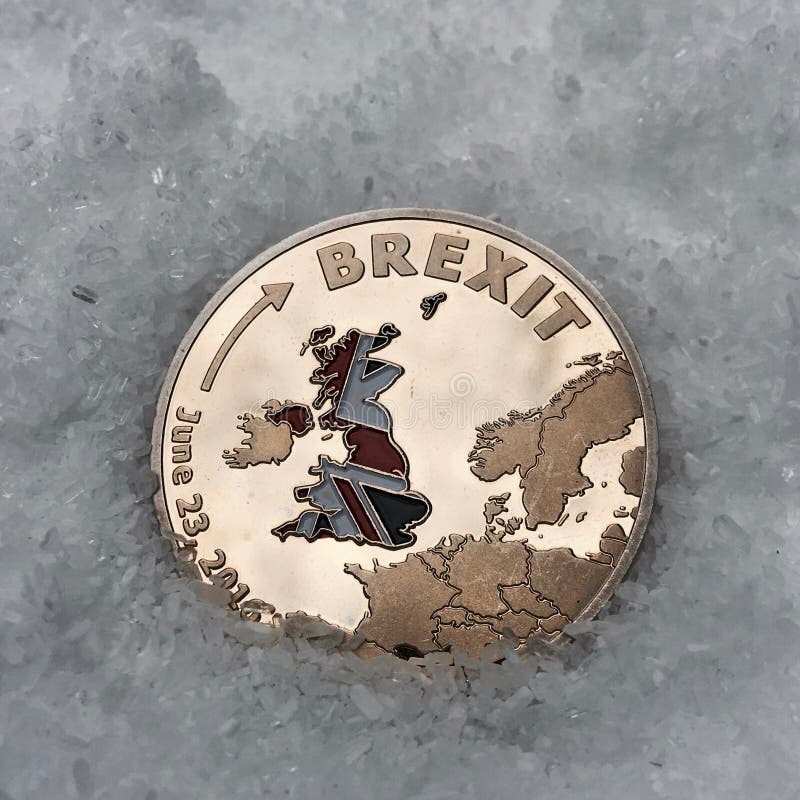 Gold brexit coin stock image. Image of british, brexit - 97175465