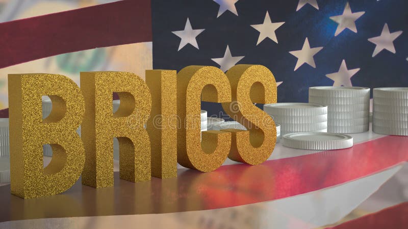 The Gold Brics and Coins on USA Flag Background 3d Rendering Stock ...