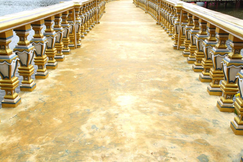 Gold bridge in thailand stock image. Image of siam, buildings - 50734721