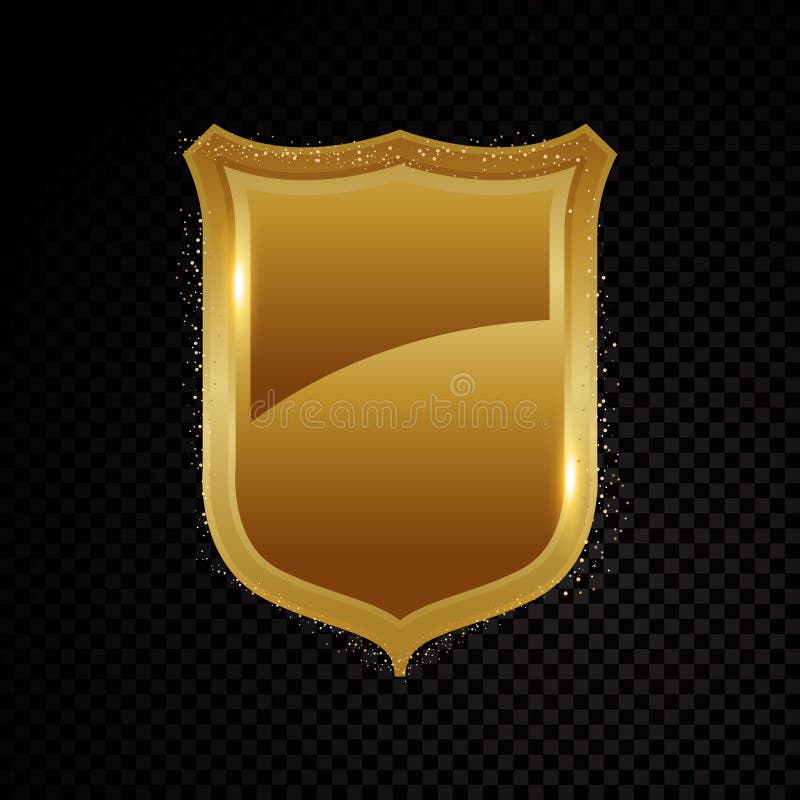 Gold Brightly Shield Glowing Security Protection Logo Stock Vector ...