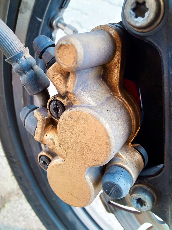 Gold Broken of Motorcycle Caliper Stock Image - Image of mechanical ...