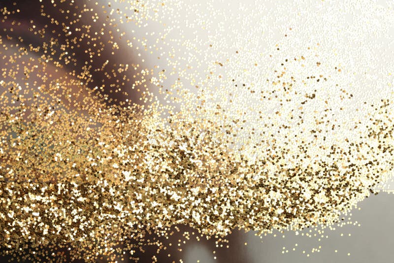 Gold Bronze Glitter Shine Dots Confetti on Black. Abstract Light Blink ...