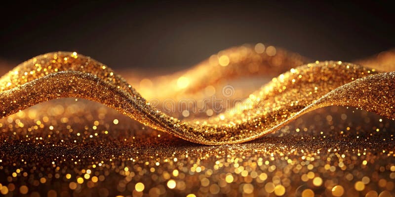 Gold and Bronze Glitter Wave Abstract Glow Background Stock ...