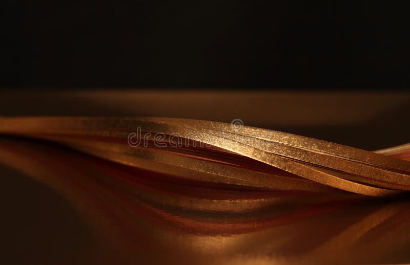 Gold Bronze Wave on Brown. Abstract Horizontal Luxury Backgound Stock ...
