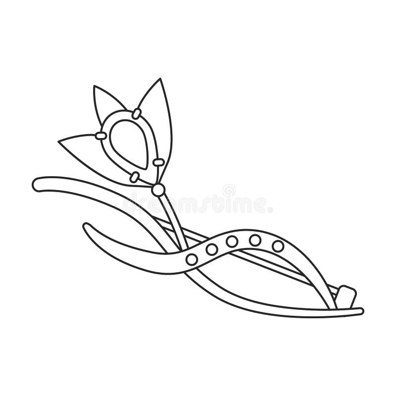 Outline Brooch Vector Icon. Isolated Black Simple Line Element ...