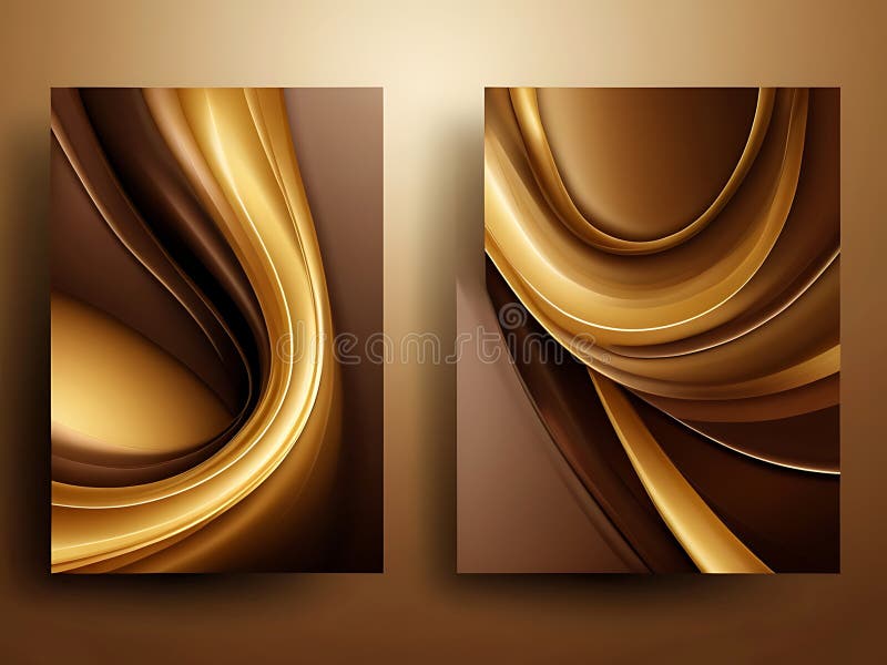 Gold and Brown Abstract Background Templates. Stock Illustration ...