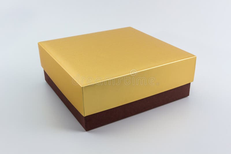 Gold and Brown box. stock image. Image of receive, opened - 40725653