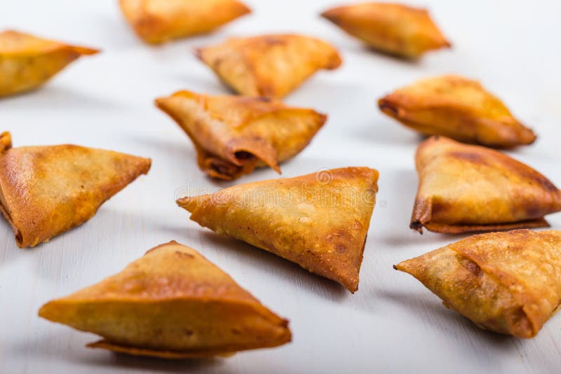 Chicken Samosas Deep Fried. Stock Photo - Image of samosa, cuisine ...
