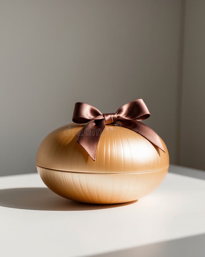 A Gold and Brown Round Object with a Bow Stock Image - Image of ball ...