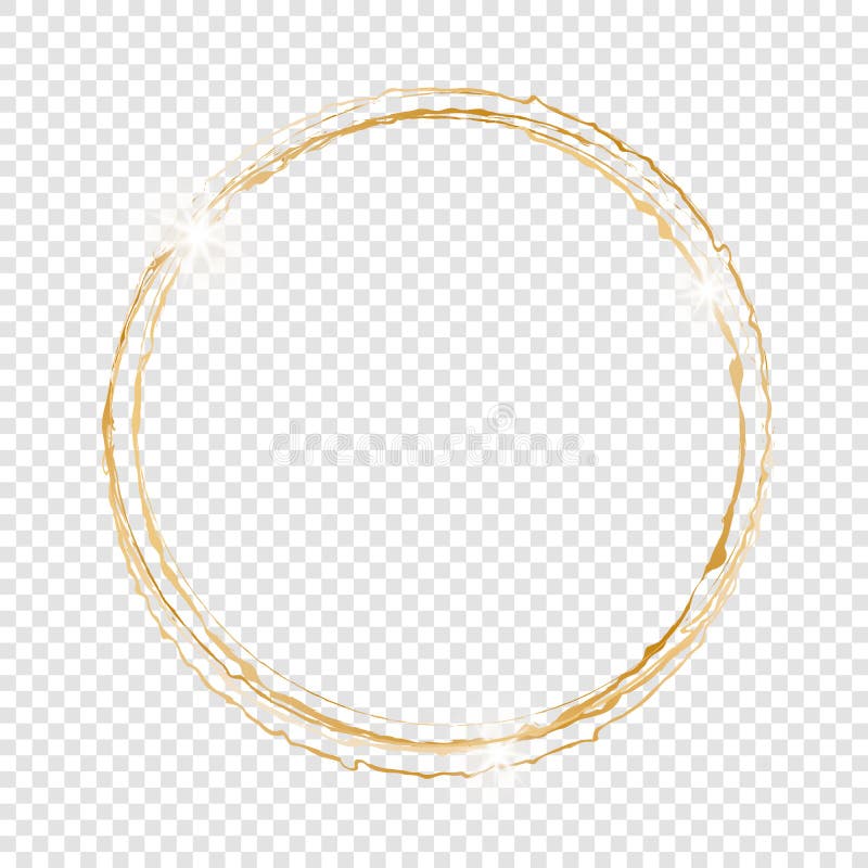 Gold Brush Round Frame Banners on White Background Stock Vector ...
