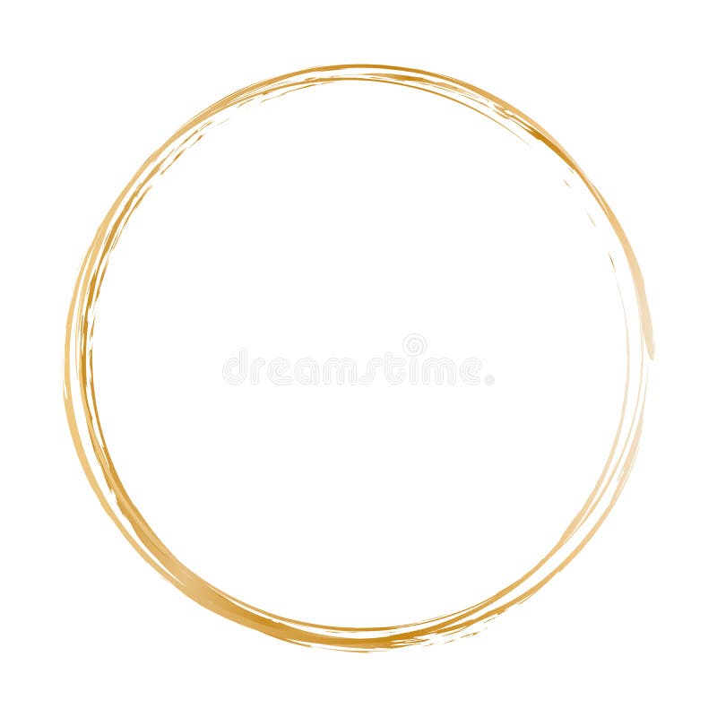 Gold Brush Round Frame Banners on White Background Stock Vector ...
