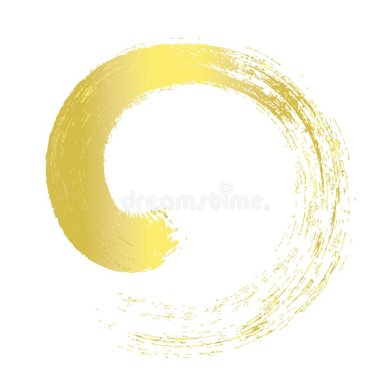 Vector Gold Paint Circle Smear Stain Texture Set. Stock Vector ...