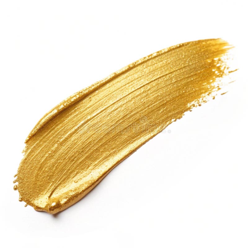 Gold Brushstroke Isolated on White Stock Illustration - Illustration of ...