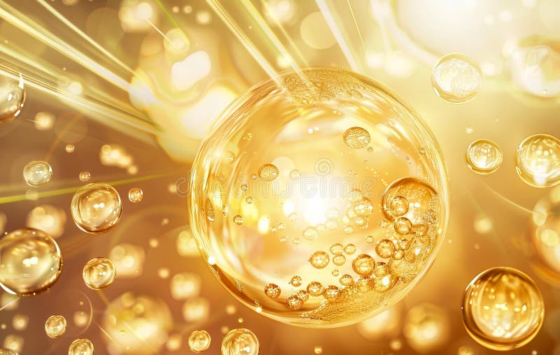 A Gold Bubble with Light Shining through it Stock Photo - Image of ...