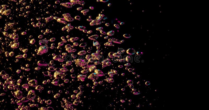 Gold Bubbles a Black Background Stock Footage - Video of pink, dark ...