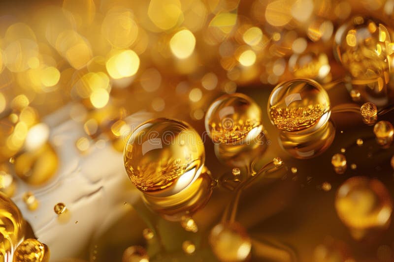 Gold Bubbles Close Up stock photo. Image of prosperity - 376289504