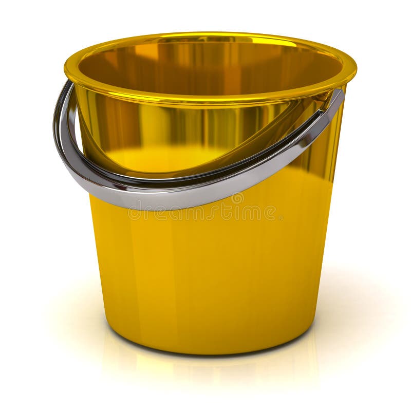 Metal Bucket Full of Water. on White Stock Illustration - Illustration ...