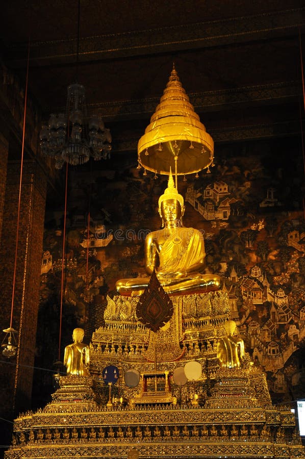 Gold Buddha Grand Hall Thailand Stock Photo - Image of golden, alone ...