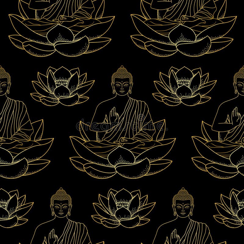 Buddha sitting on Lotus stock vector. Illustration of culture - 84434166