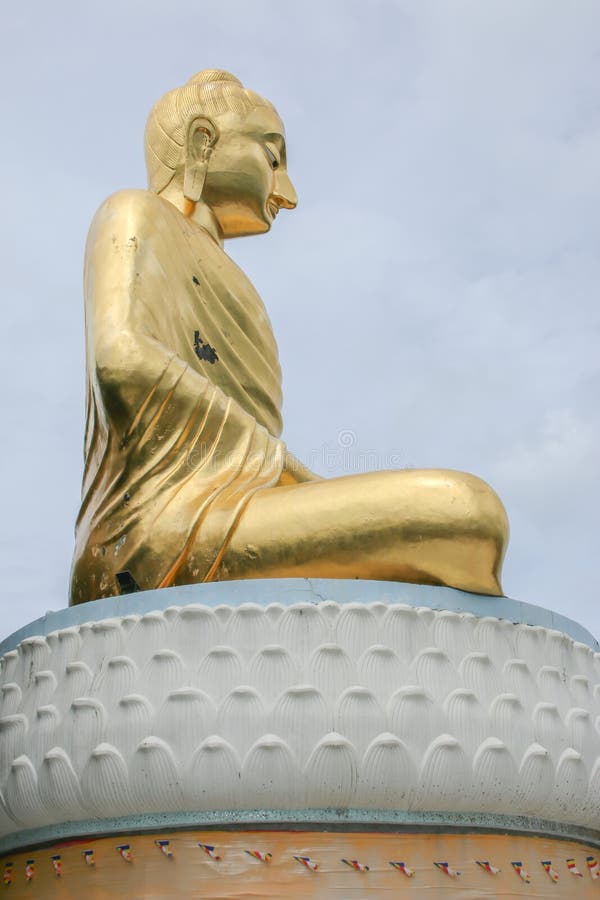 Gold Buddha with Base on White Background Stock Image - Image of asia ...