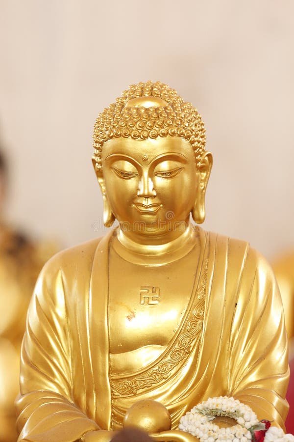 Buddhist Saint Statue on White Background. Stock Photo - Image of ...