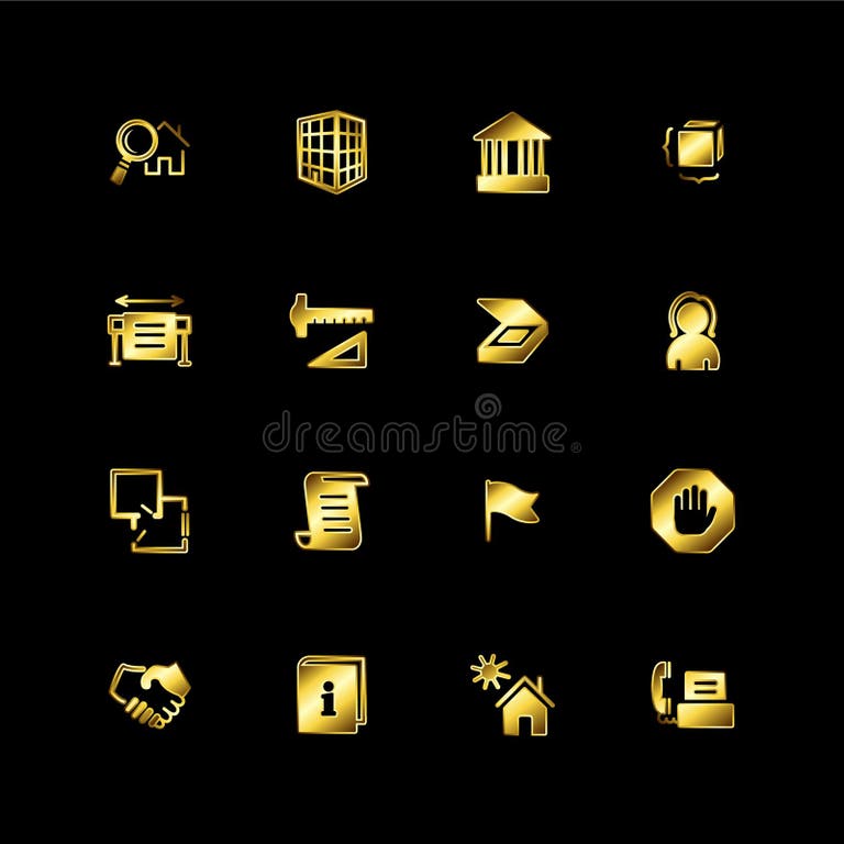 Gold Building Icons Stock Illustrations – 2,637 Gold Building Icons ...