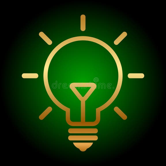 Gold bulb icon stock vector. Illustration of icon, design - 30867465