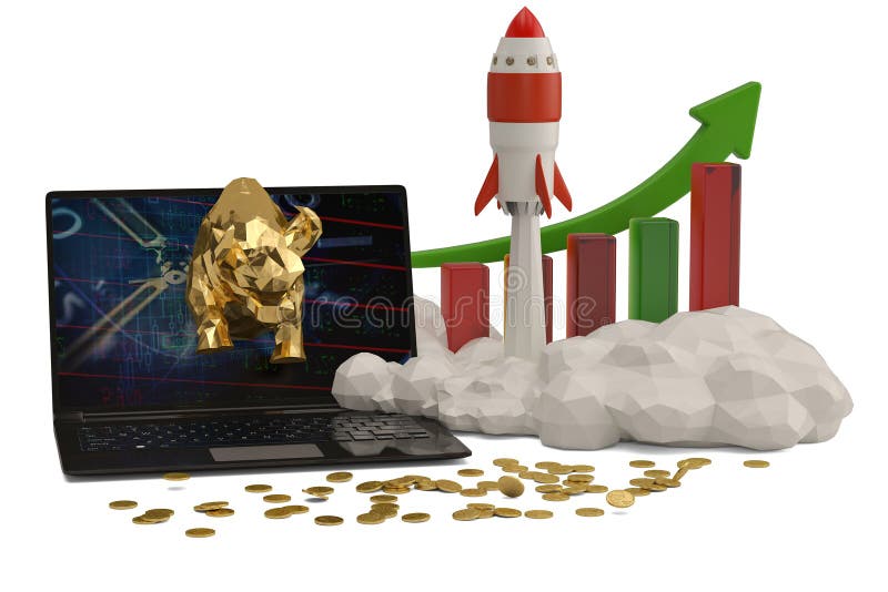 Strong Gold Brain and Muscle Brain 3D Illustration Stock Illustration ...