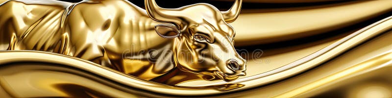 A Gold Bull is Shown in a Gold Background Stock Image - Image of ...