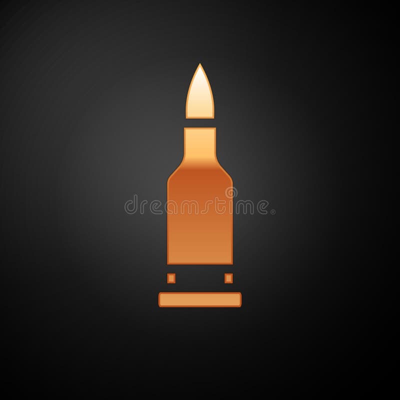 Gold Bullet Icon Isolated on Black Background. Vector Stock Vector ...