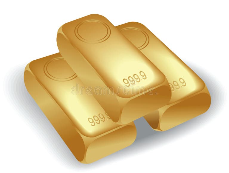 Gold bullion stock vector. Illustration of color, metal - 7032395
