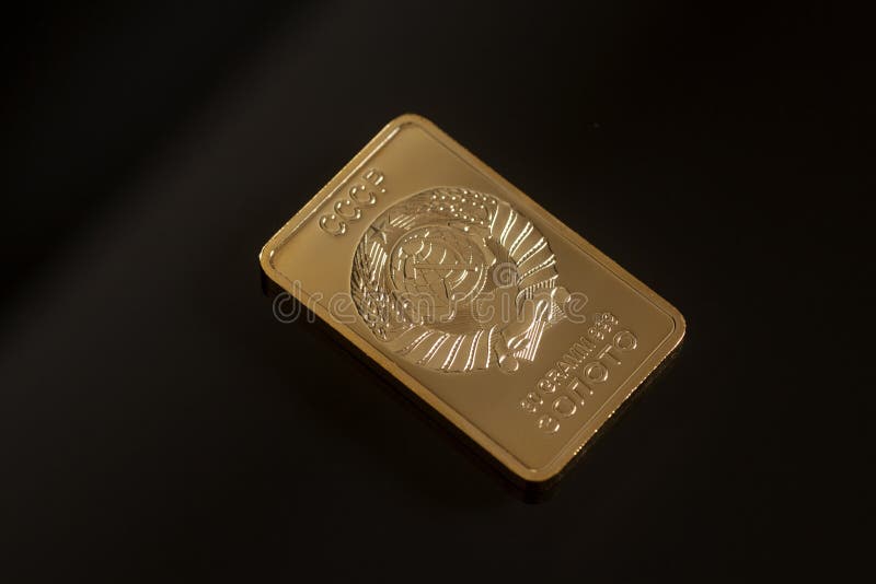 Gold Bullion with Emblem of Soviet Union Stock Image - Image of metal ...