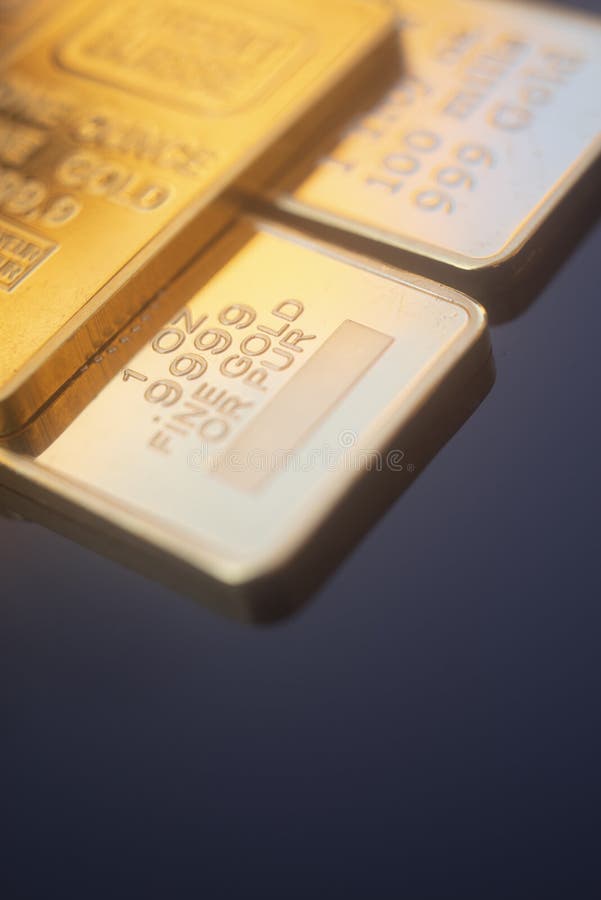 Gold bullion ingot bar stock photo. Image of precious - 233356536