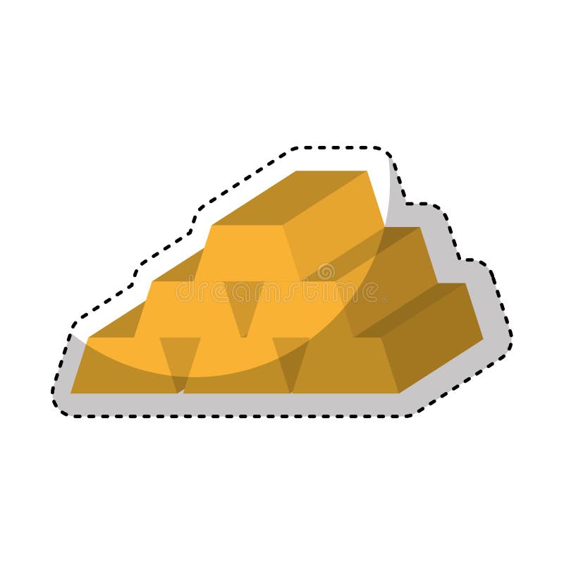 Gold bullion isolated icon stock illustration. Illustration of wealth ...