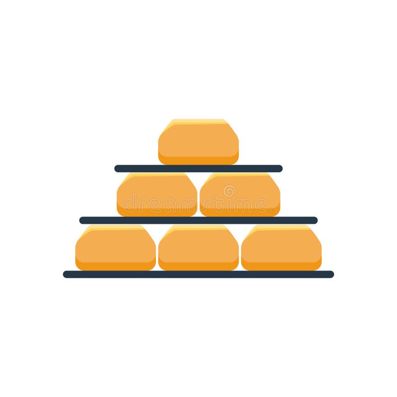 Gold Bullion Pyramid Isolated Icon Stock Vector - Illustration of rich ...