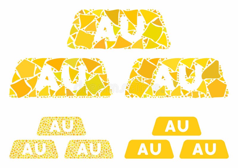 Gold Bullions Composition Icon of Rough Pieces Stock Vector ...