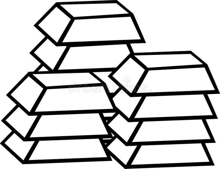 Gold Bullions Vector Illustration Stock Vector - Illustration of bunch ...