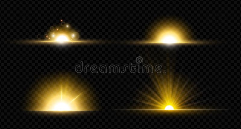 Gold Burst, Shiny Horizontal Effects Stock Illustration - Illustration ...